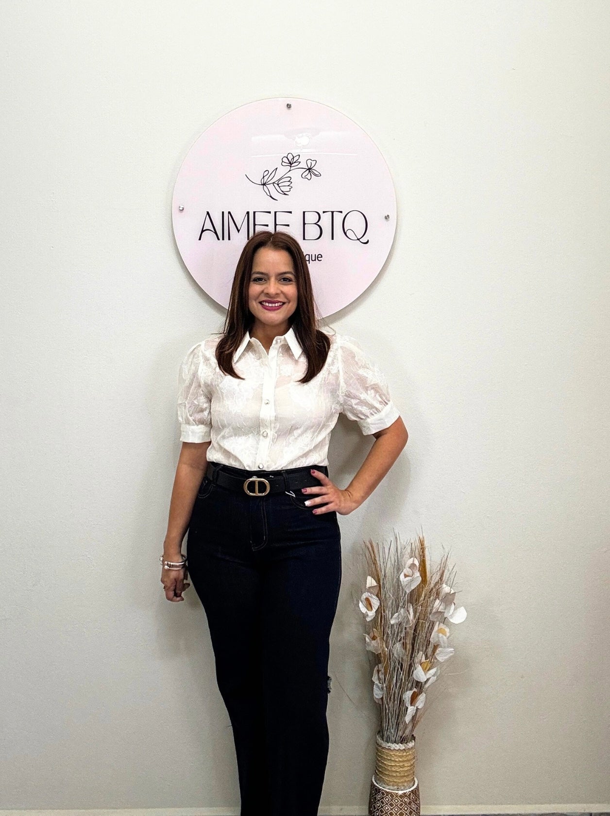 Elena Puff Sleeve Textured Blouse – Aimee Boutique PR